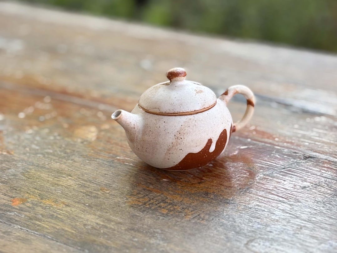 Mini Teapot 90 Ml, Handmade Ceramic Teapot for Gong Fu Cha, Matt White ...