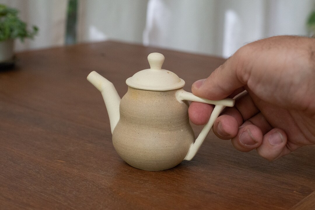 Small Teapot in Raw Clay 100 Ml Two Tones for Gong Fu Cha Tea - Etsy