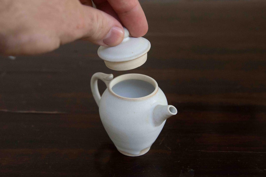 Mini Teapot in Matt White Glaze, 80 Ml Teapot, Gong Fu Cha Teapot for ...