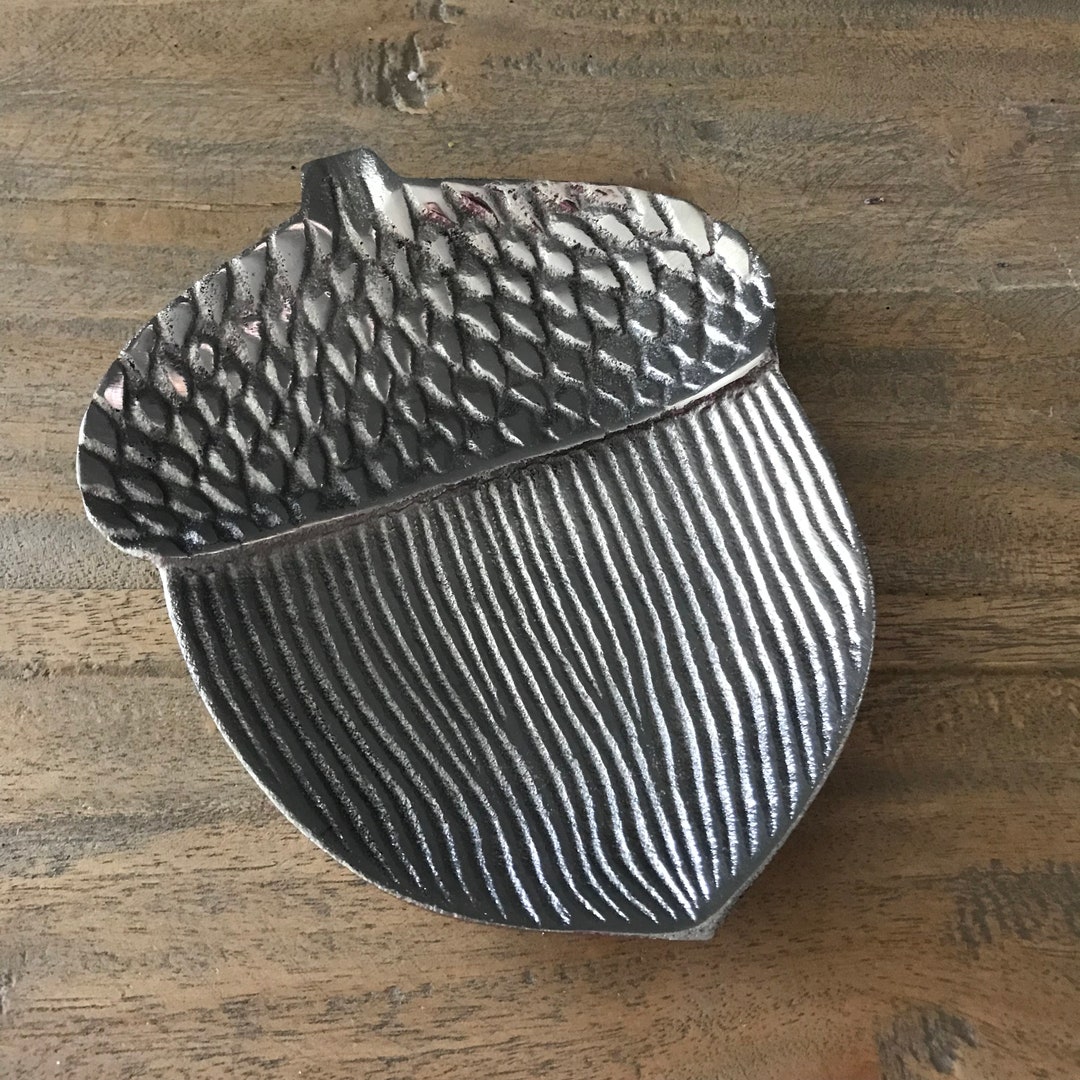 Silver Metal Small Acorn Dish/tray - Etsy