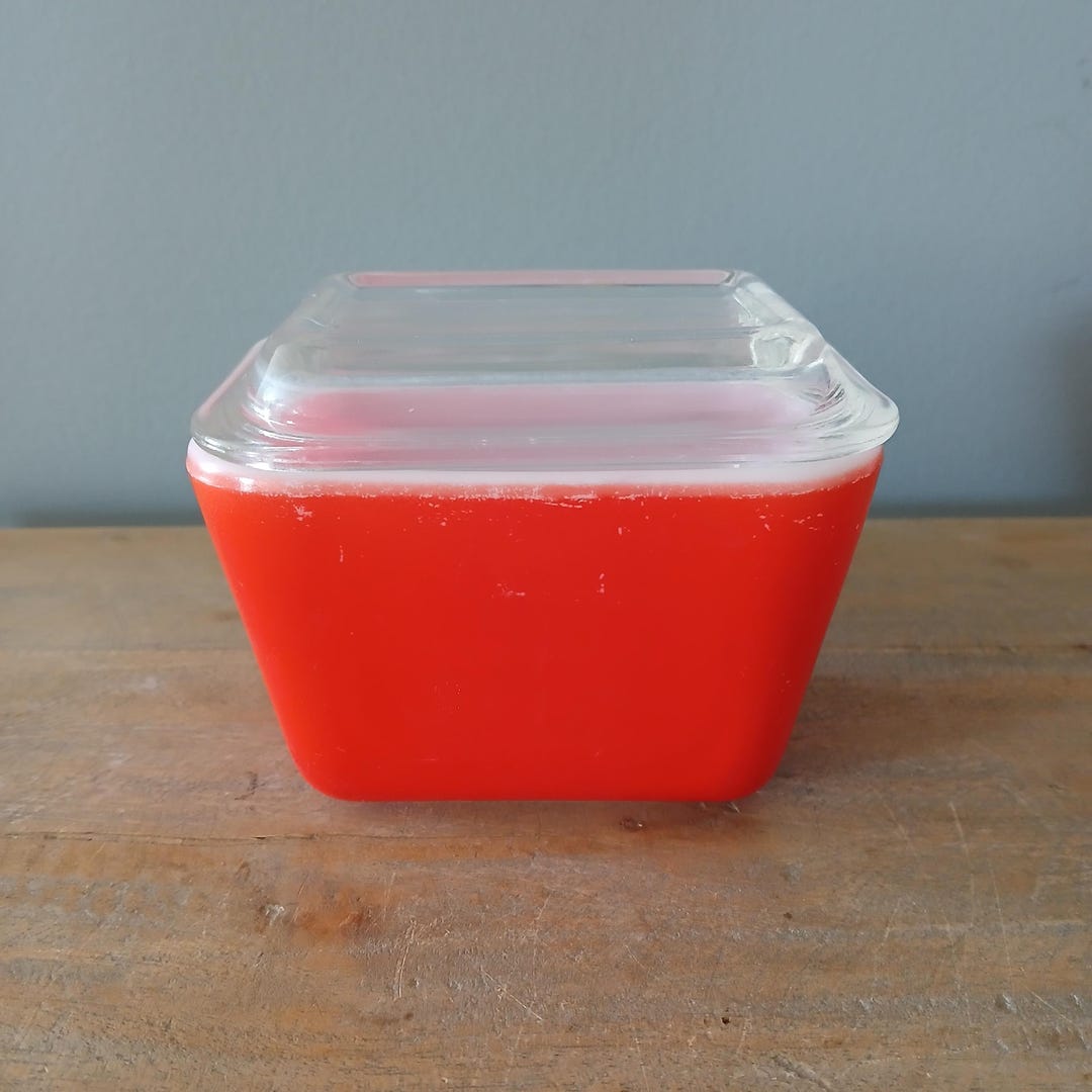 Red Pyrex 501-B Refridgerator Glass Lidded Bowl/side Dish/candy Dish - Etsy