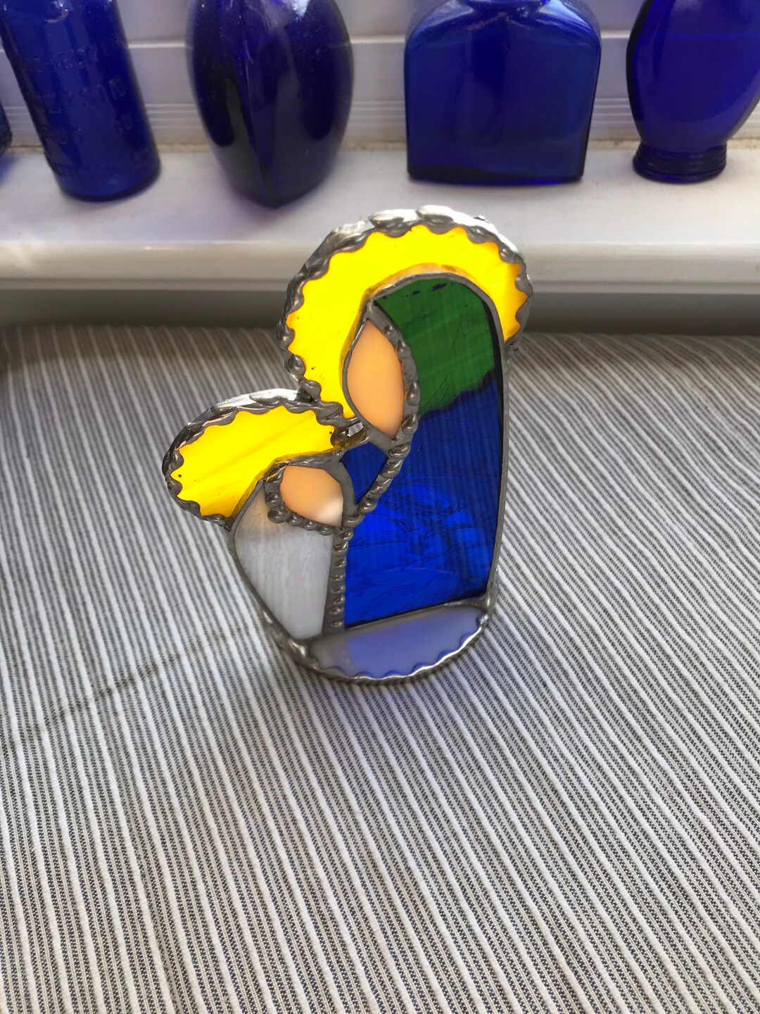 Mother and Child Stained Glass Votive Holder Mary and Jesus/nativity - Etsy