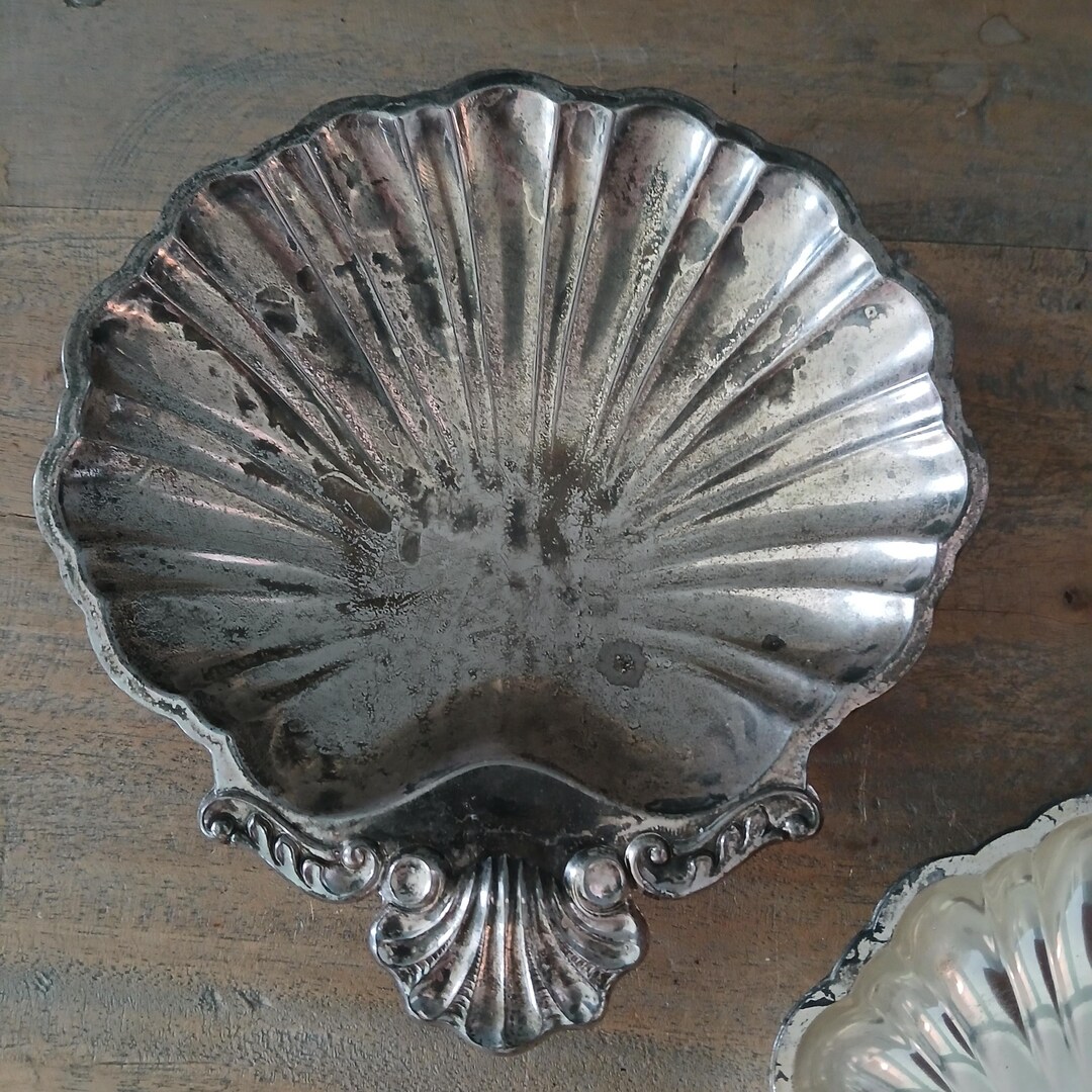 Set of 2 Silverplate Seashell Trays/bowls/dishes - Etsy
