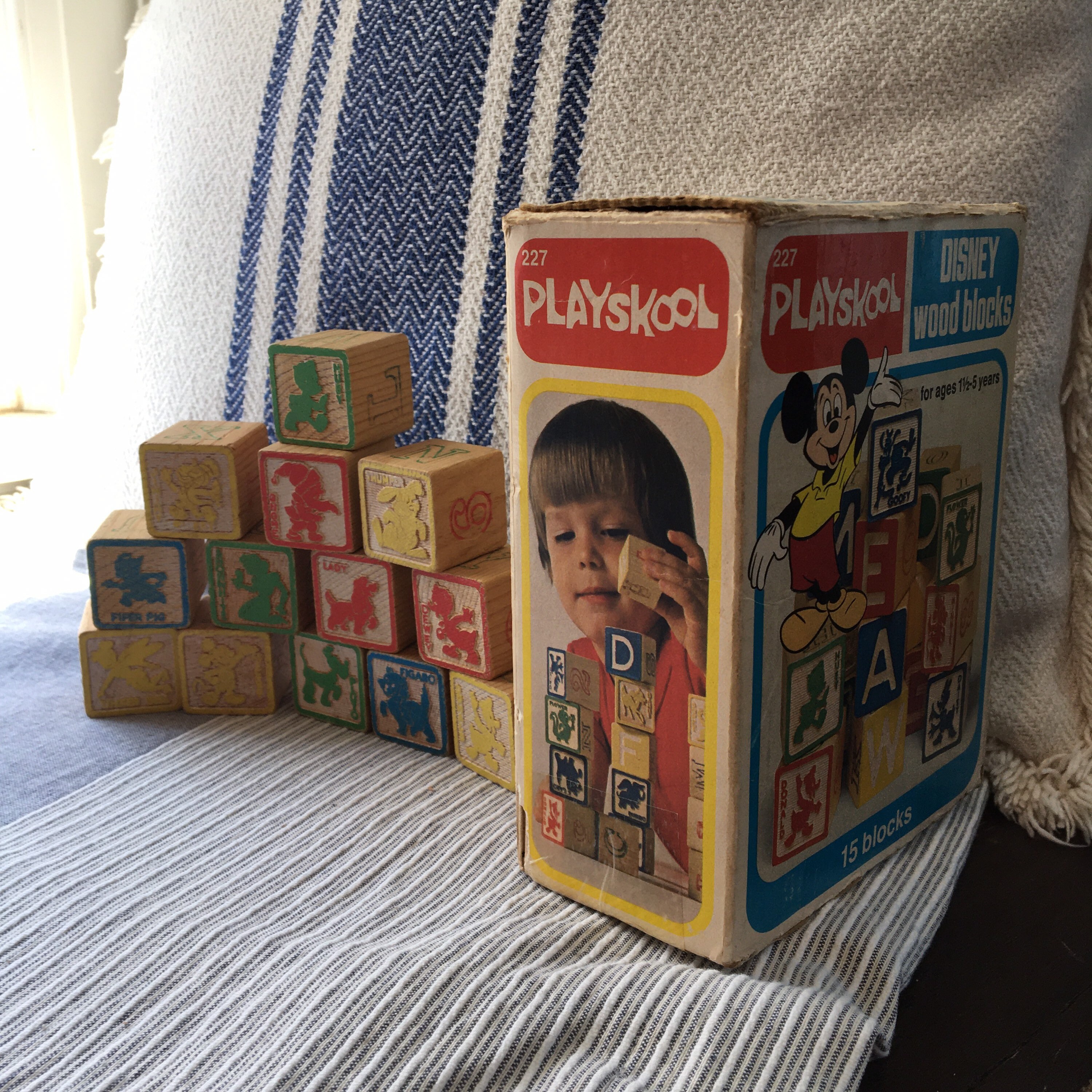 Disney Wood Blocks Vintage Playskool - Etsy