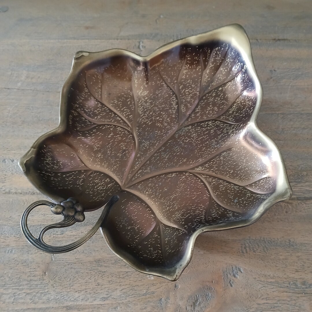 Brass Leaf Tidbit Tray West Germany - Etsy