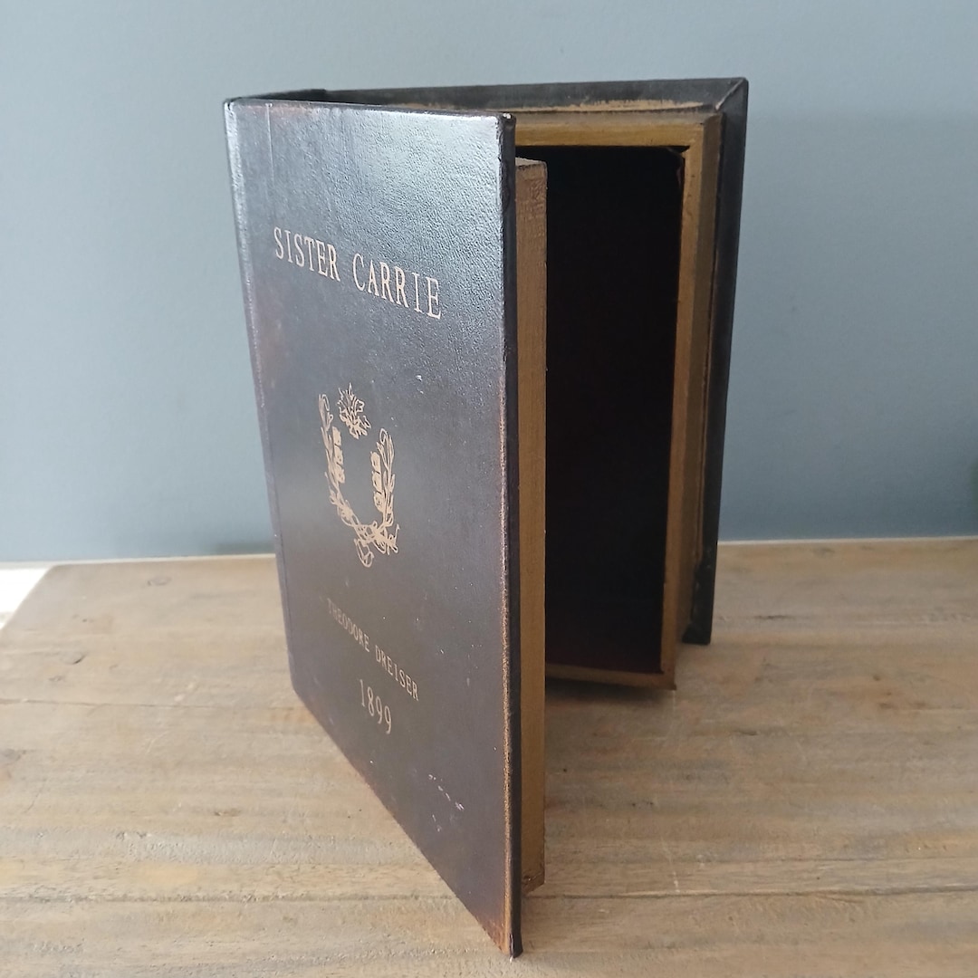 Vintage Fake Book Wood Box With Hinged Lid - Etsy