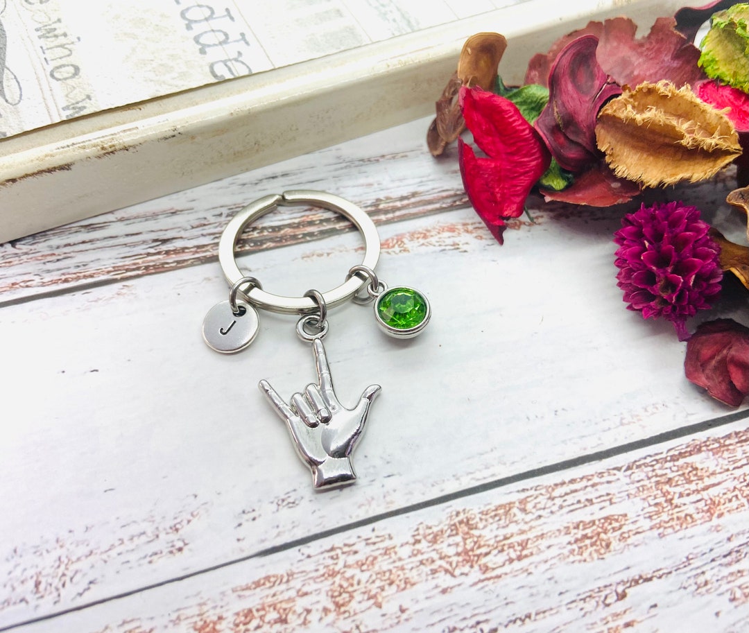 Sign Language Keychain Sign Language Keyring I Love You Sign - Etsy
