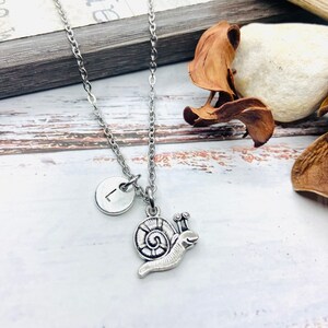 Snail Necklace Monogram Personalized Initial and Snail Pendant - Etsy