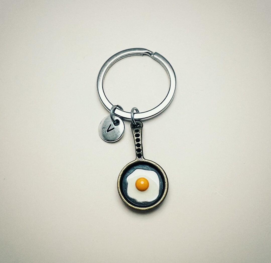 Fried Egg Keychain, Fried Egg Gift, Frying Pan, Food, Food Charm, Sunny ...