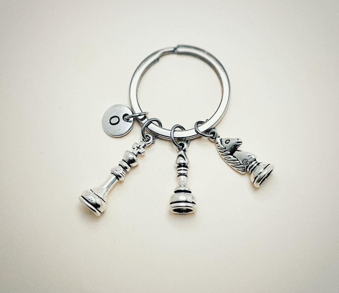 Chess Keychain, Chess Keyring, Chess Piece Gift, Knight Keychain, Chess ...