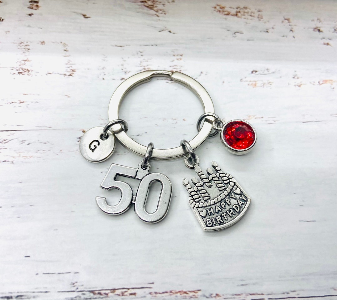 50th Birthday Keychain, 50th Birthday Jewelry, 50th Birthday Gift, 50th ...