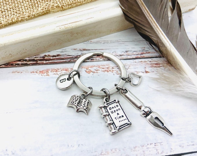 Book Keychain SMALL Book Keyring Personalized Keychain Book Gift Book ...