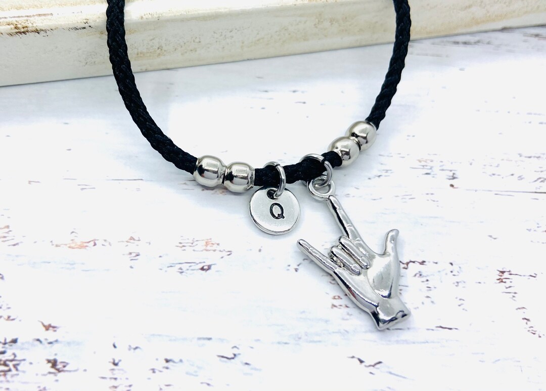 Sign Language Necklace, Sign Language Jewelry, I Love You Sign Necklace ...