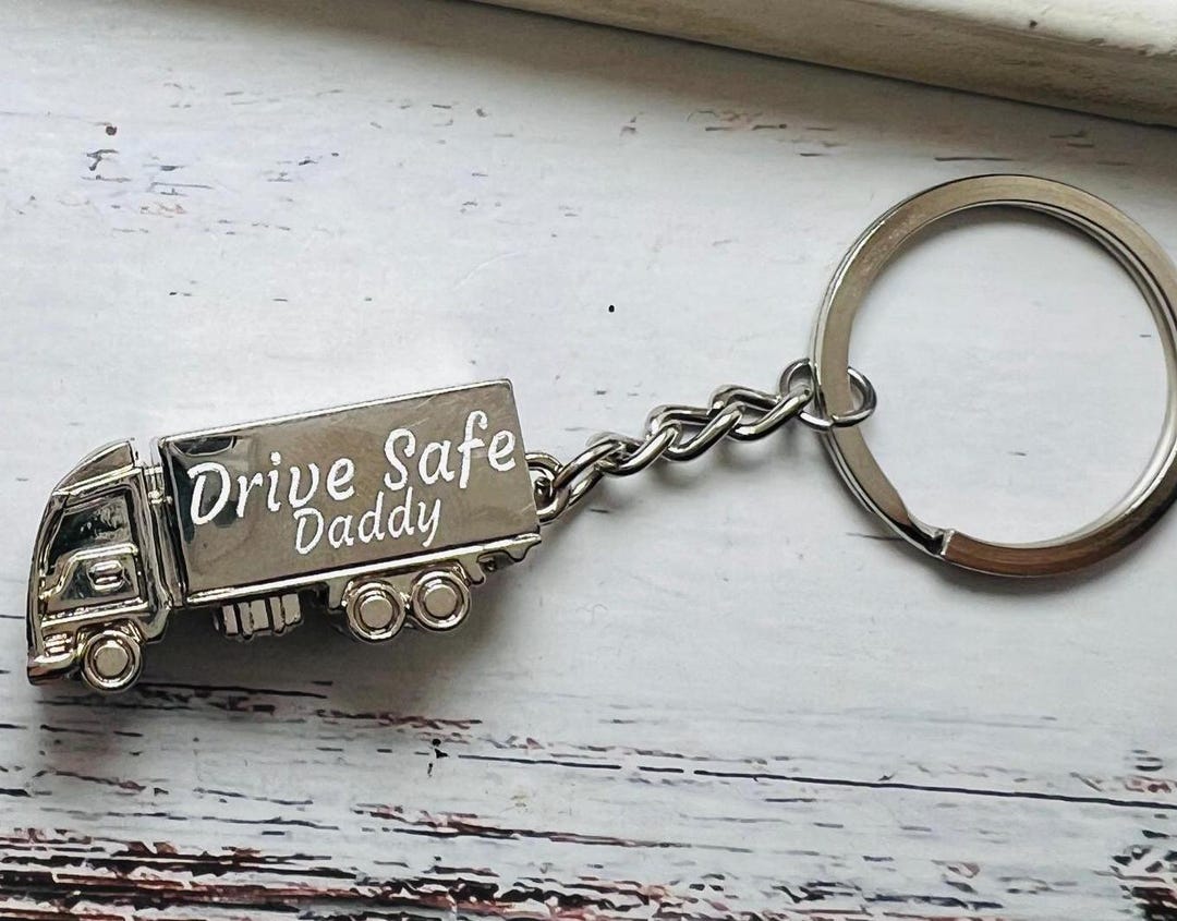 Personalized Truck Driver Keychain, Safe Driving Keychain, Personalized ...