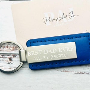 Personalized Dad Keychain, Father's Day, Leather Keychain, Personalized ...