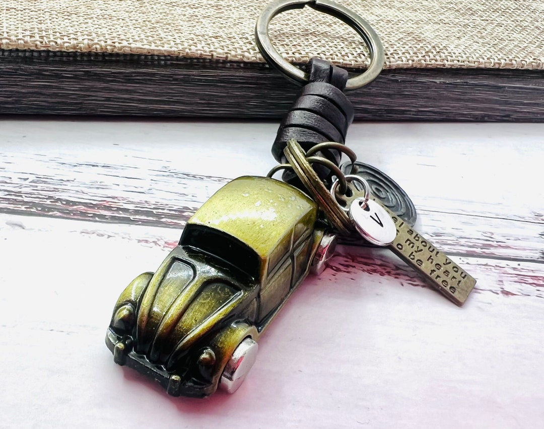 Classic Car Leather Keychain, Vintage Keychain, Classic Car Lover Gift ...
