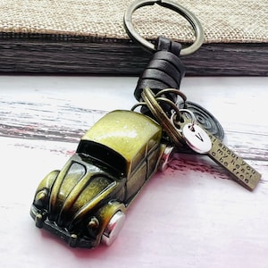 Classic Car Leather Keychain, Vintage Keychain, Classic Car Lover Gift ...