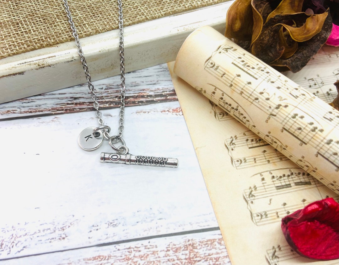 Flute Necklace, Flute Gifts, Flute Jewelry, Flute Player Gift, Woodwind ...