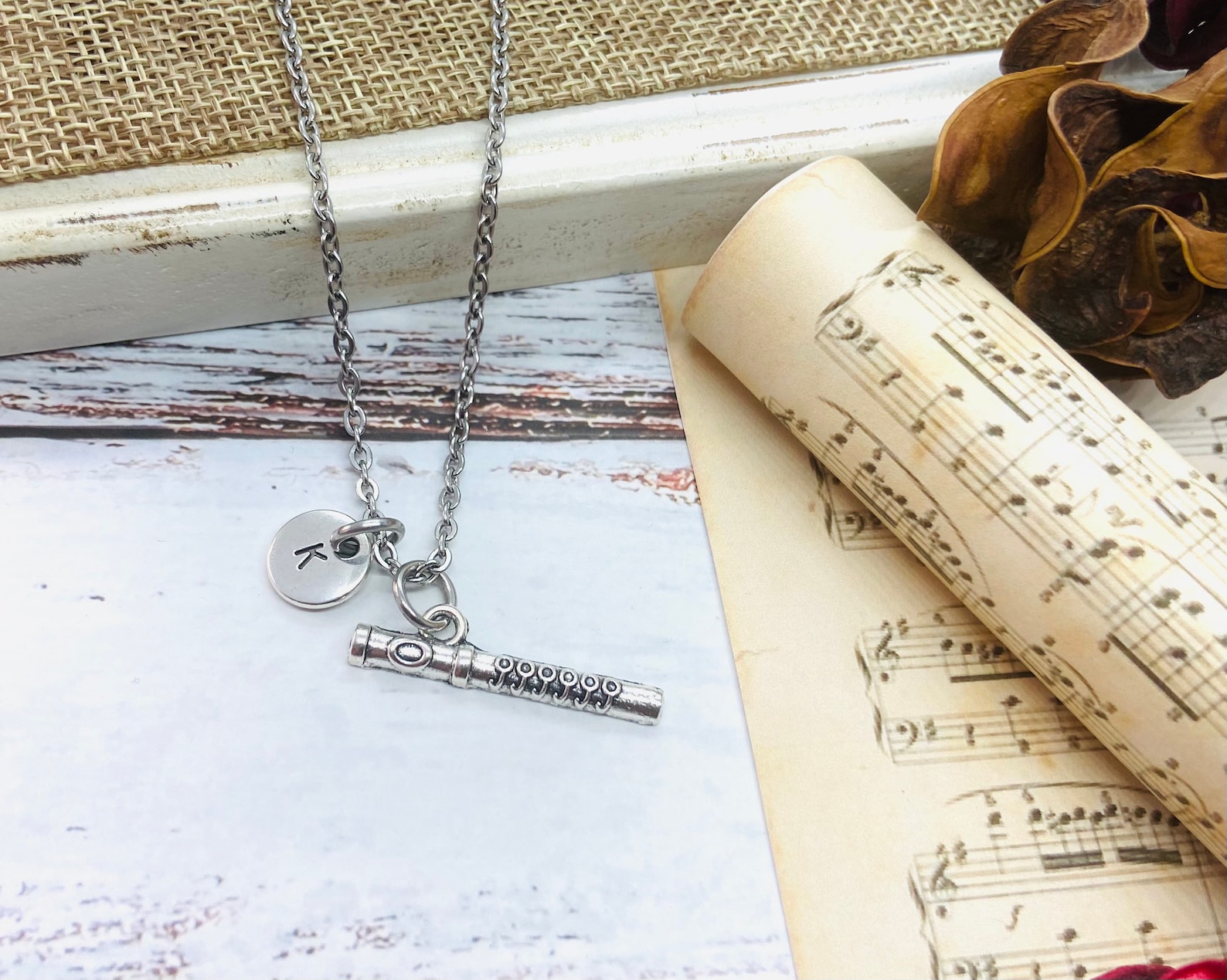 Flute Necklace Flute Gifts Flute Jewelry Flute Player Gift - Etsy