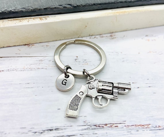 Gun Keychain Gift for Him Policeman Gun Lover Weapon | Etsy
