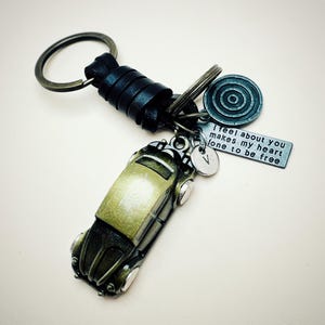 Classic Car Leather Keychain, Vintage Keychain, Classic Car Lover Gift ...