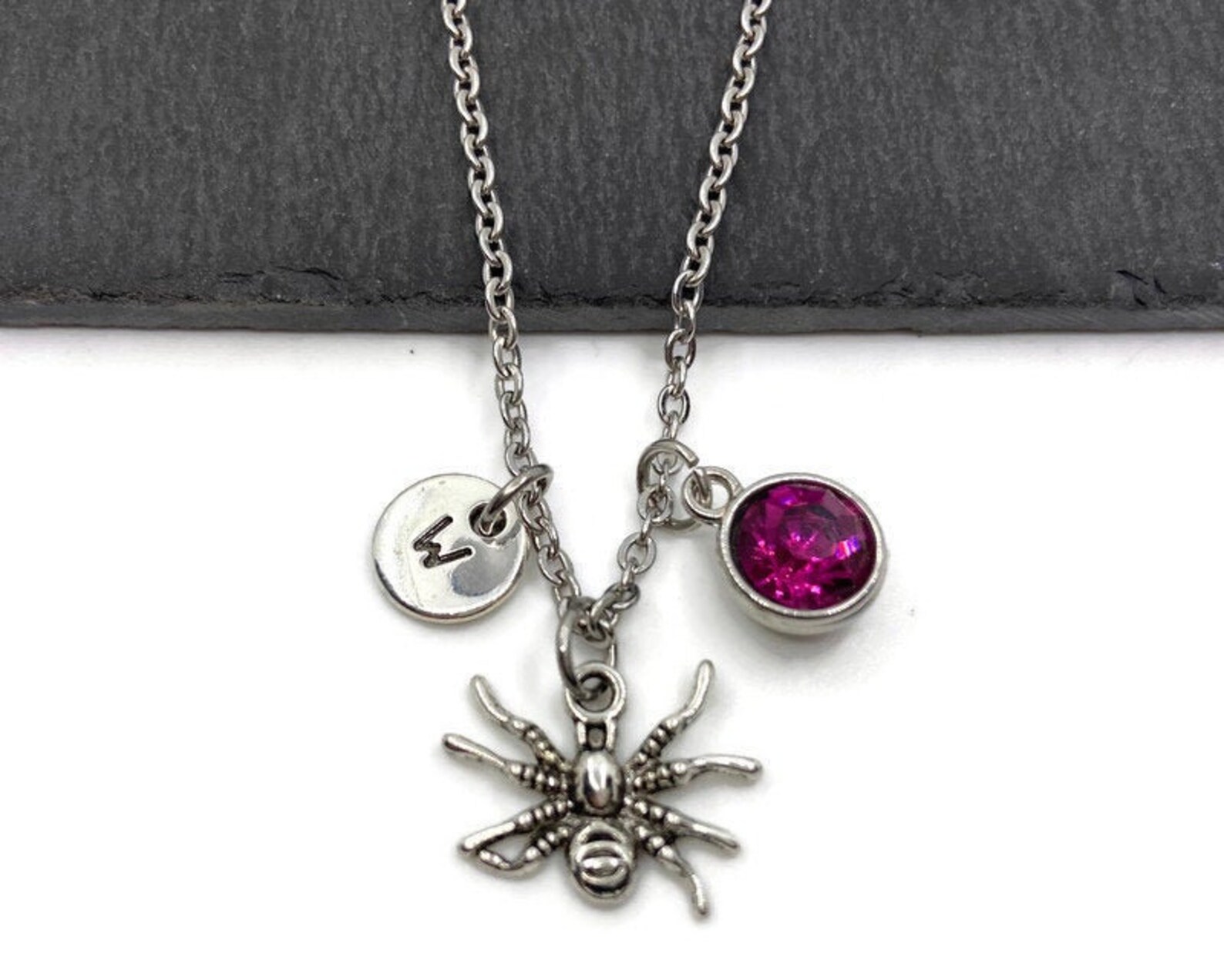 Spider Necklace Spider Jewelry Spider LoverSmall Black | Etsy