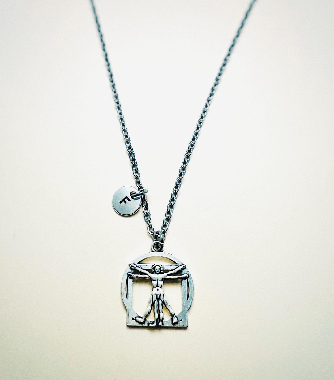 Vitruvian Man Necklace, Universal Men Pendant Necklace, Da Vinci ...
