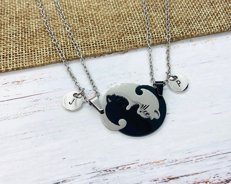 Personalized Couple Necklaces,stainless Steel Pet Matching Cute Cat ...