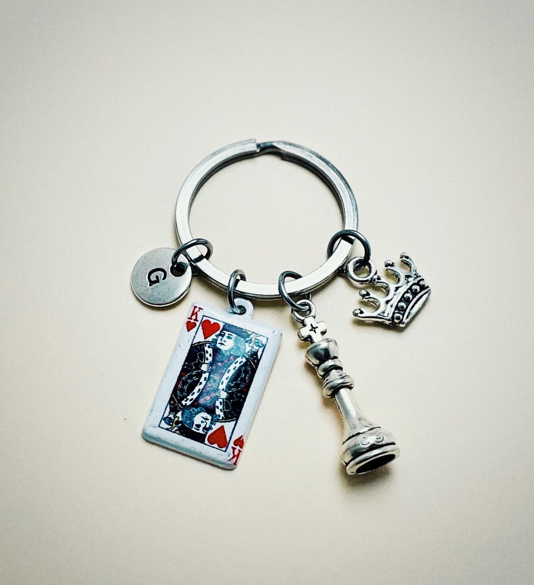 King Keychain, King Keychain, King Gifts, King Jewelry, Card Player ...