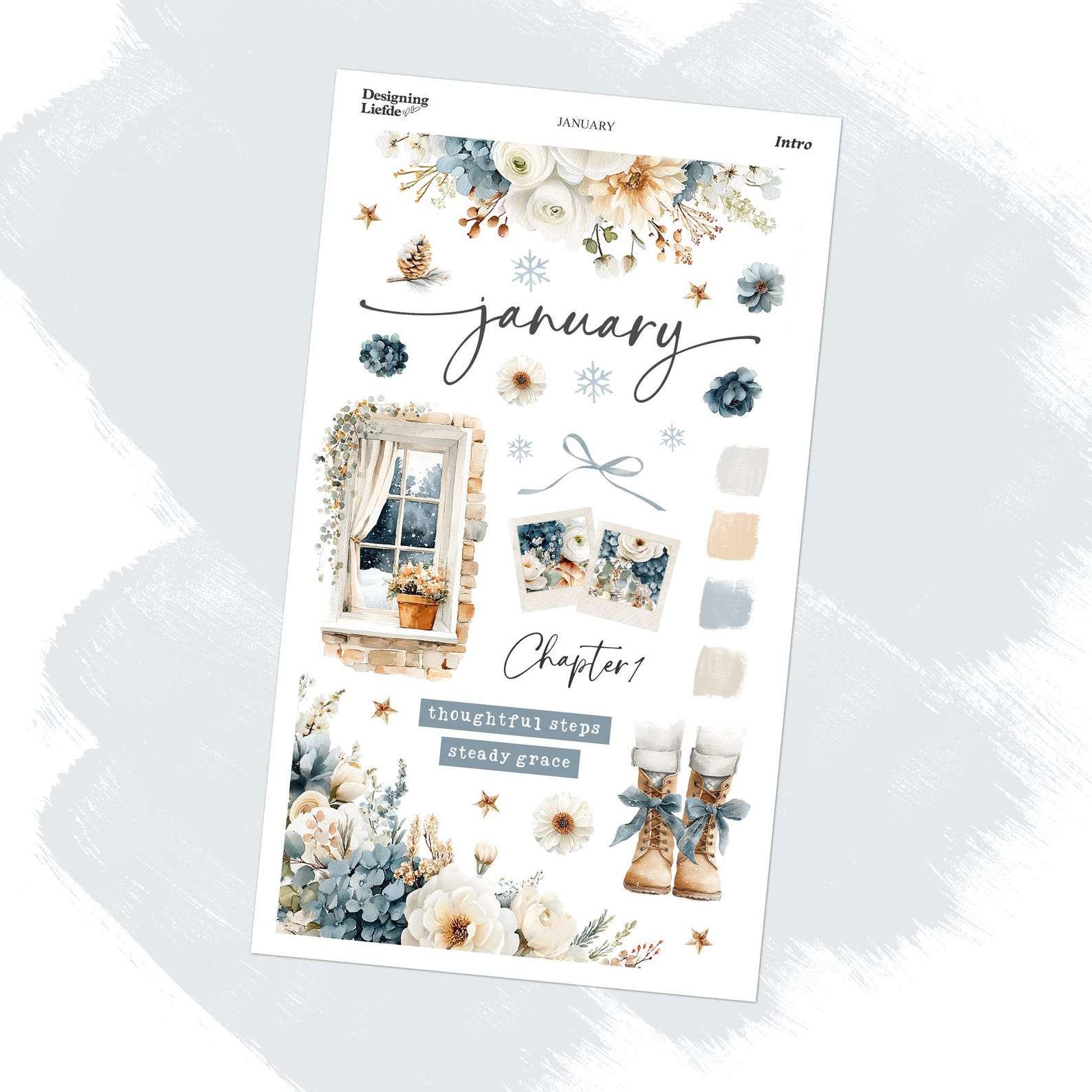 January Monthly Intro/dashboard Planner Sticker Kit - Any Planner - Etsy