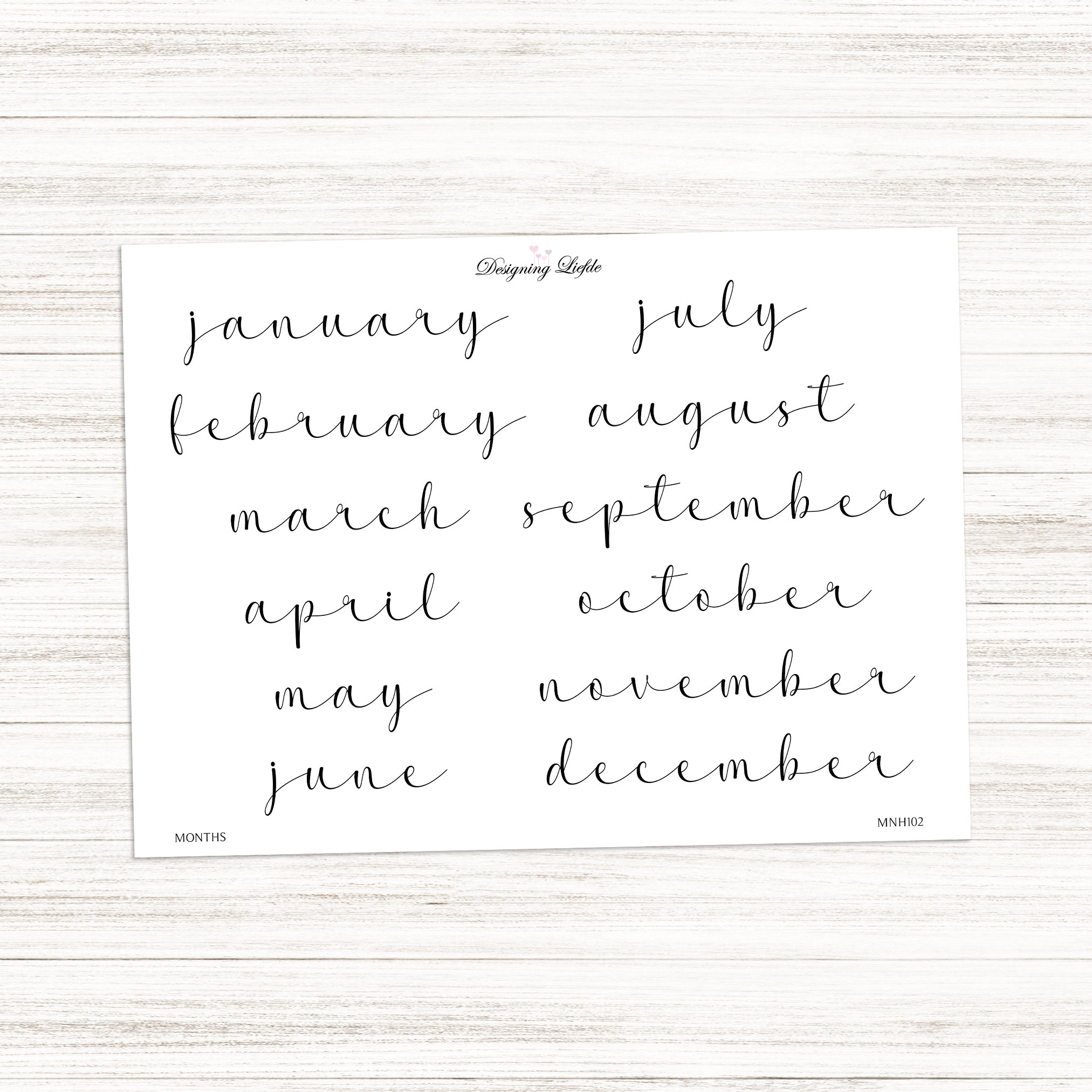 January to December Months of the Year Stickers - Etsy