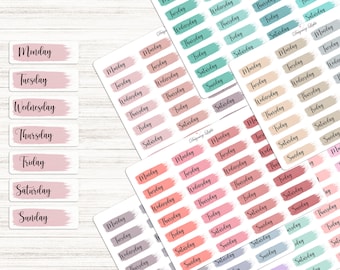 MONTHLY HEADERS Paint Swatch 3 Colour Combinations Functional Stickers ...