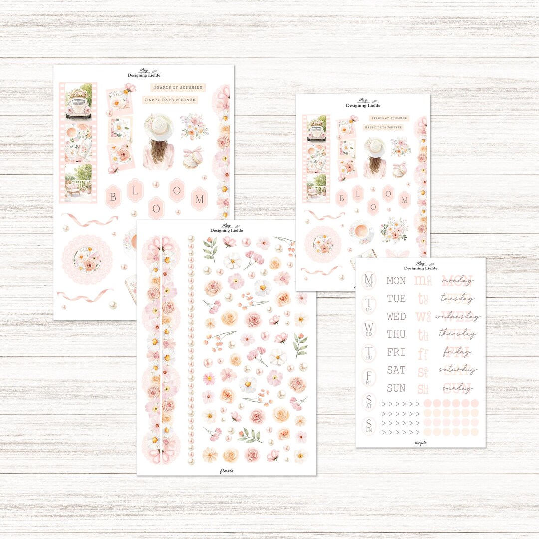 Matching Deco & Floral Stickers - Etsy