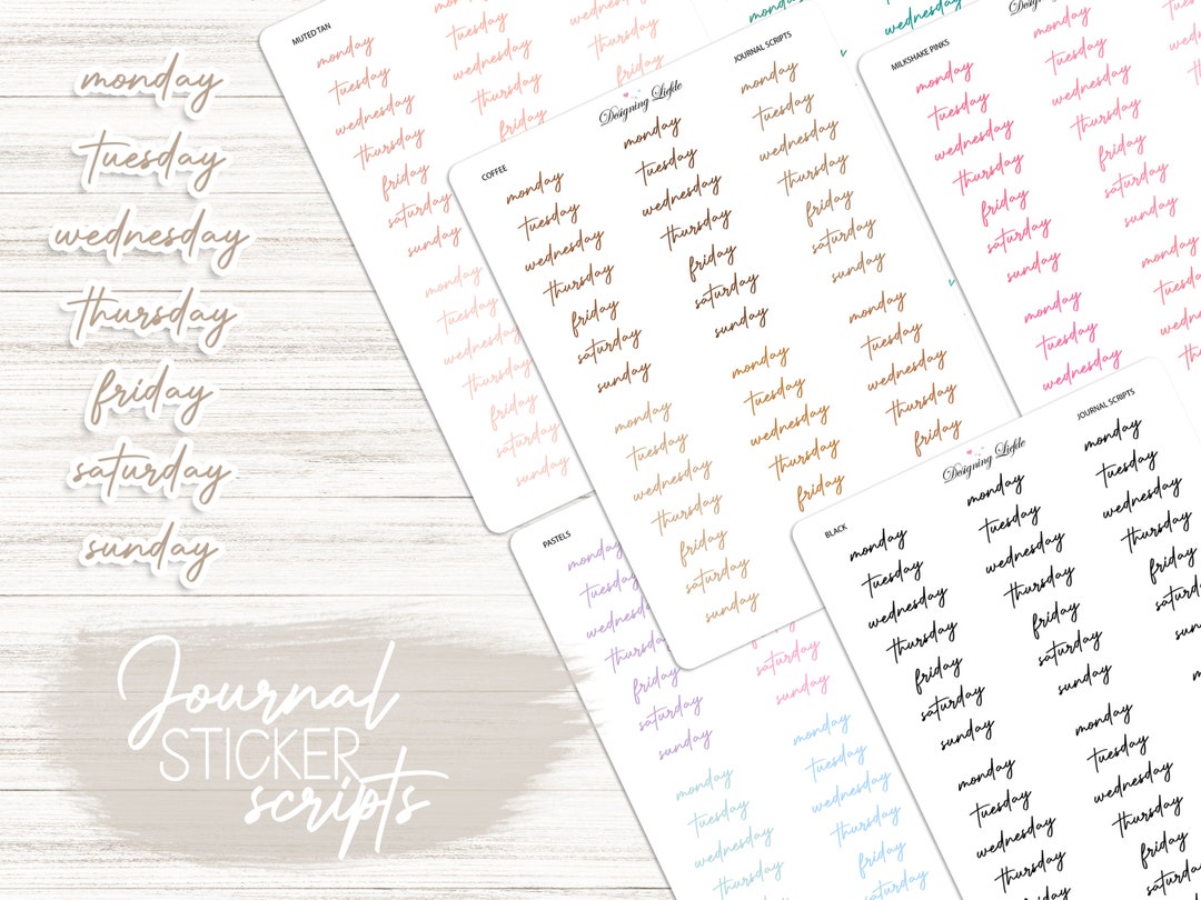 Journal Sticker Scripts Perfect for Journaling - Etsy