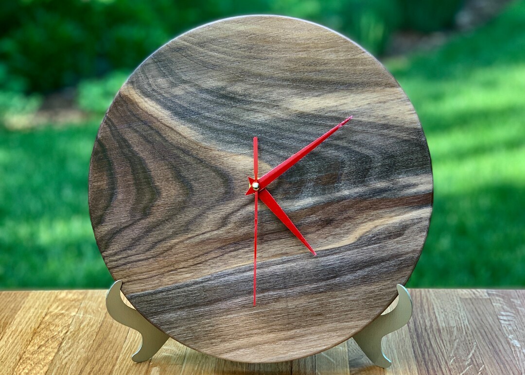 10" Walnut Modern Wall Clock - Modern and Minimalist - Etsy