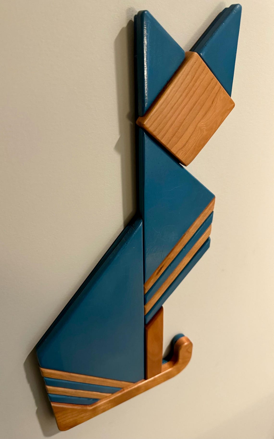 Geocat - Large- Geometric Wood Cat - Wall Art - Choice of Colors - Etsy ...