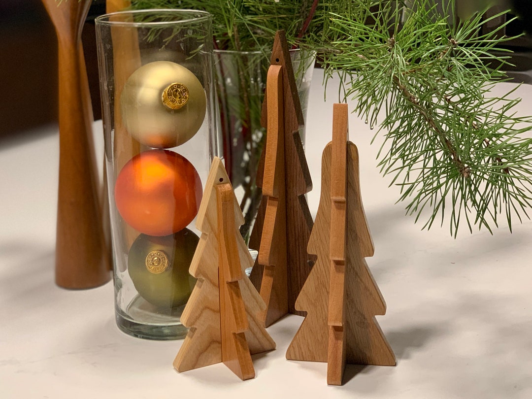 Modern Wooden Christmas Trees - Individual or Set of Three ...