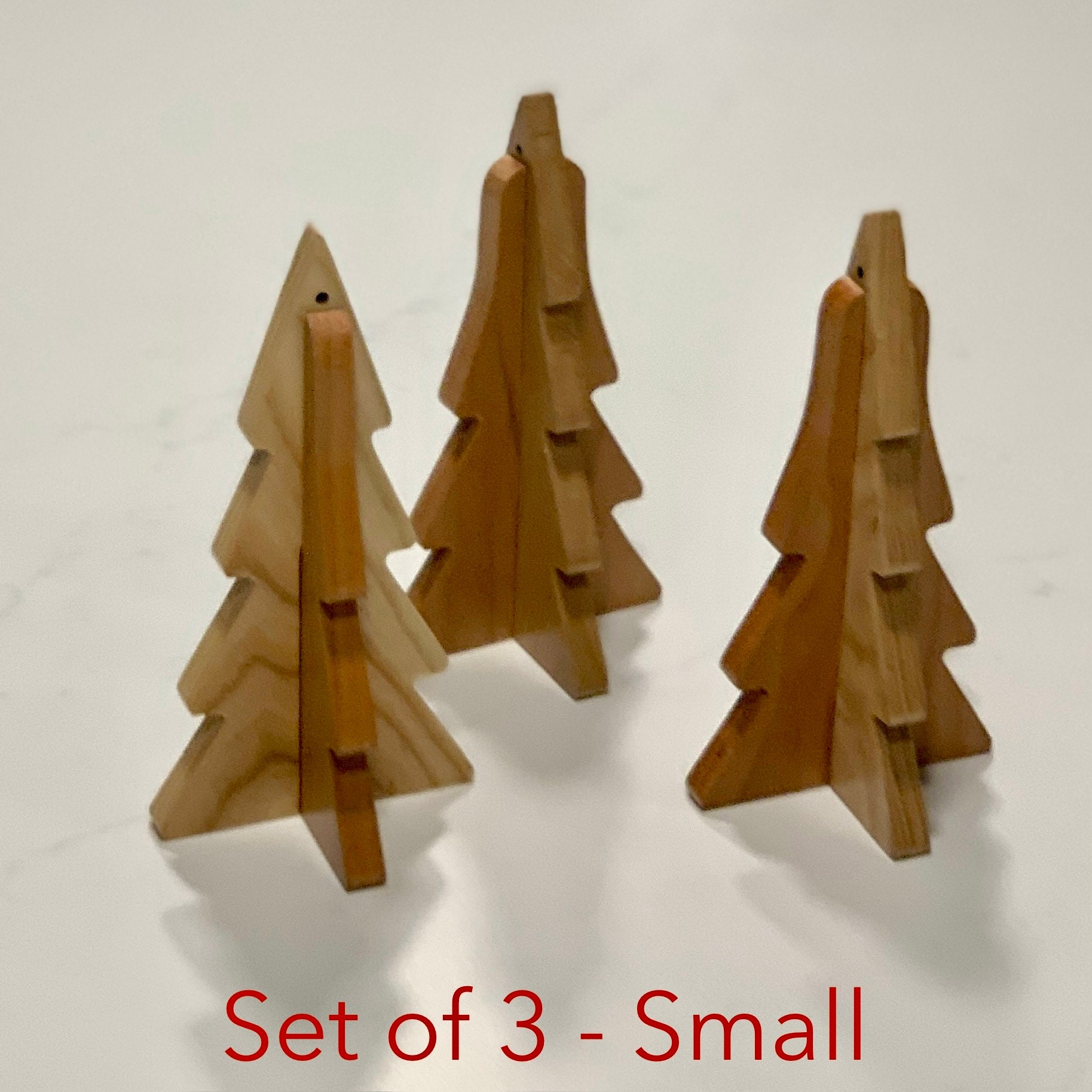 Modern Wooden Christmas Trees - Individual or Set of Three ...