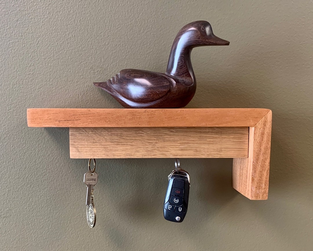 Modern Magnetic Key Holder With Integrated Shelf - Several Wood Combo ...