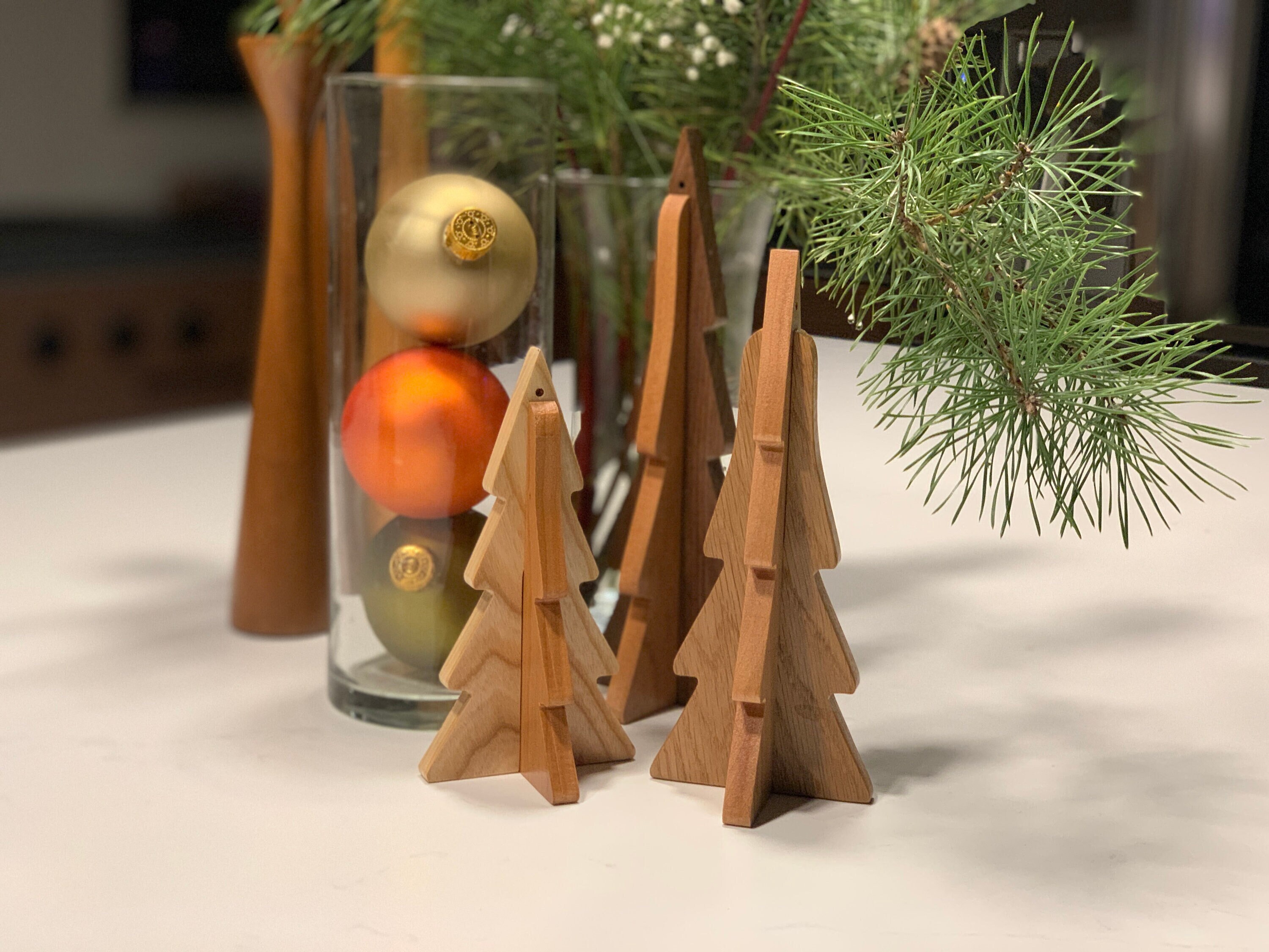 Modern Wooden Christmas Trees - Individual or Set of Three ...