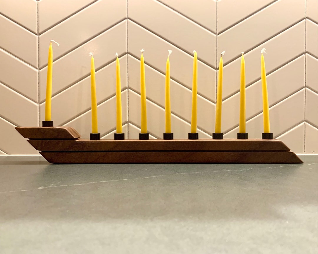 Modern Wood Menorah – ARKITYPE Hanukkah Design - Etsy
