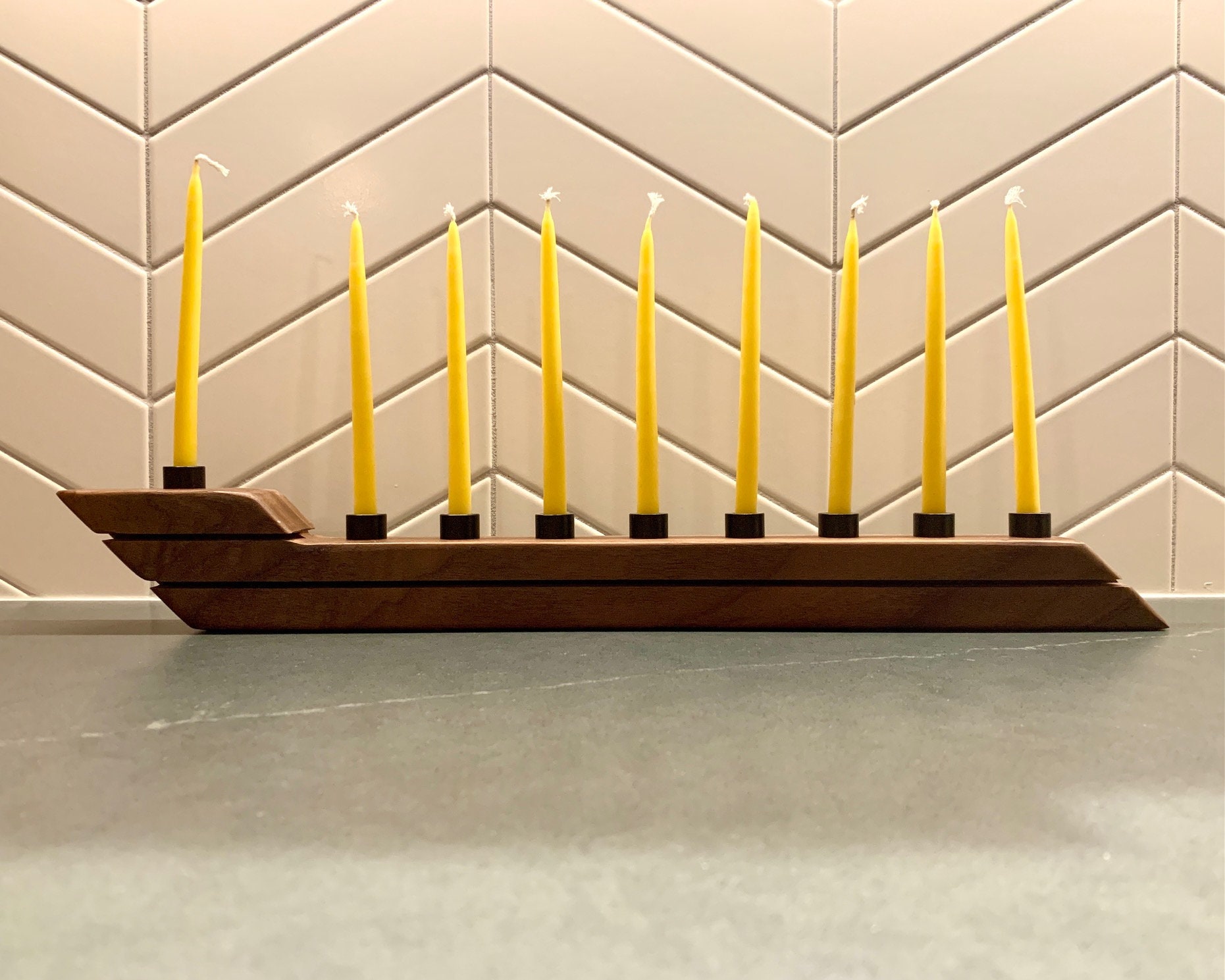 ARKITYPE DESIGN Modern Menorah Five Wood Choices | Etsy
