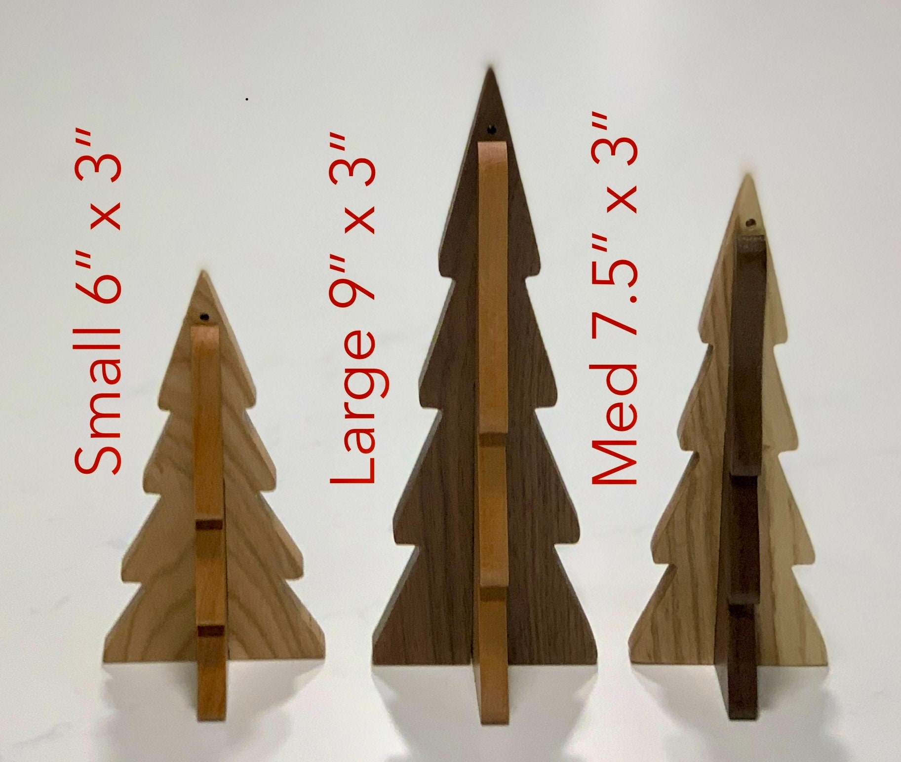 Modern Wooden Christmas Trees - Individual or Set of Three ...