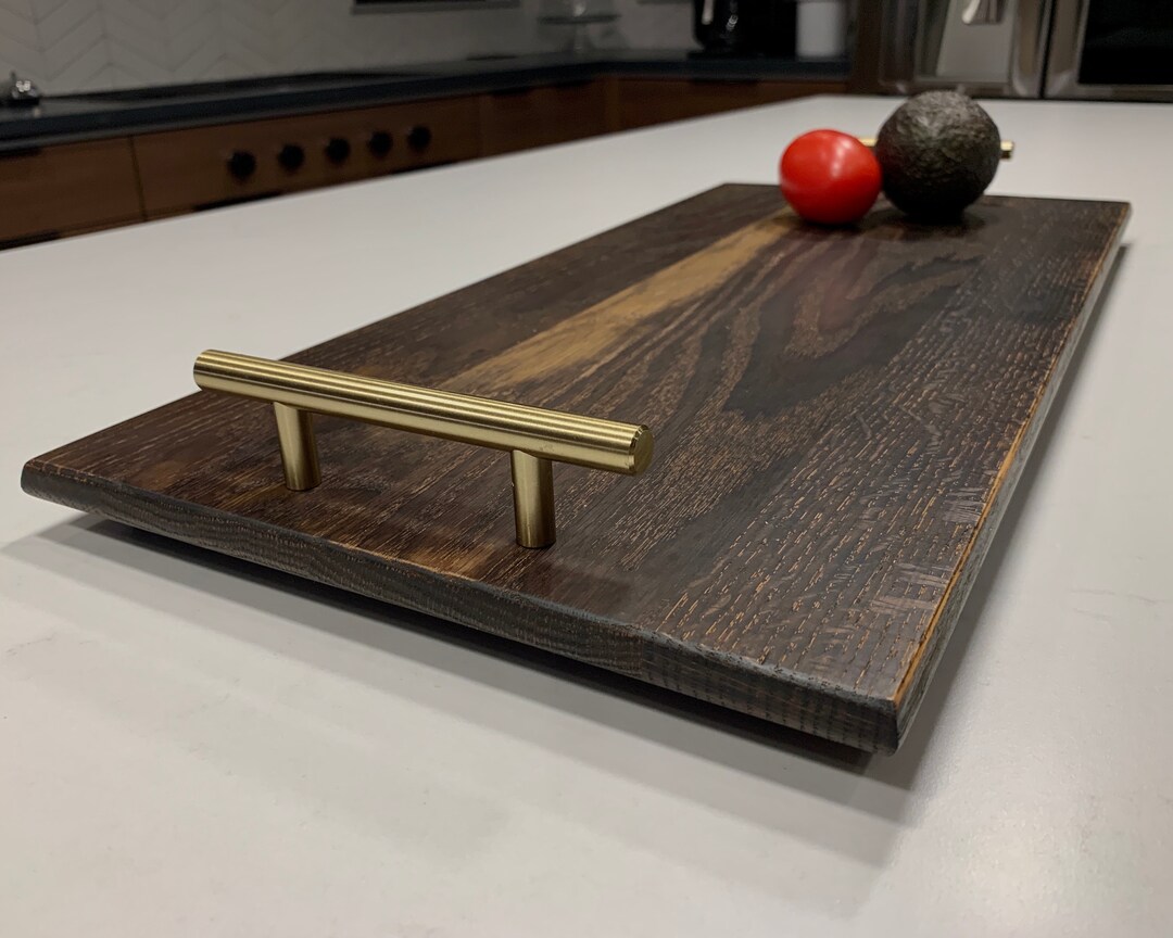Ebonized Oak Charcuterie Board With Handles - 28" Long - Etsy