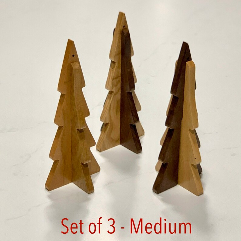 Modern Wooden Christmas Trees - Individual or Set of Three ...