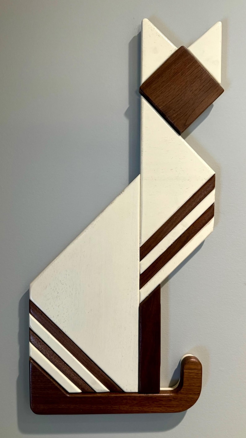 Geocat - Large- Geometric Wood Cat - Wall Art - Choice of Colors - Etsy