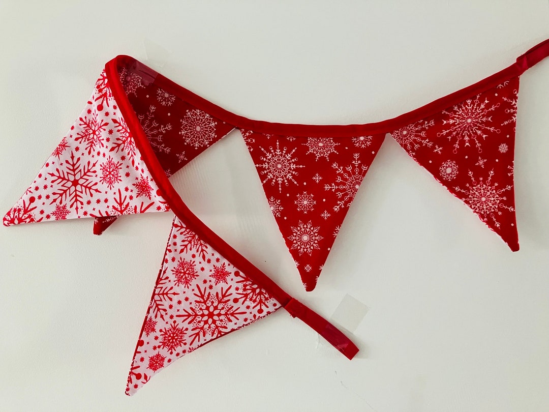 Mini Bunting reversible Christmas Snowflakes - Etsy