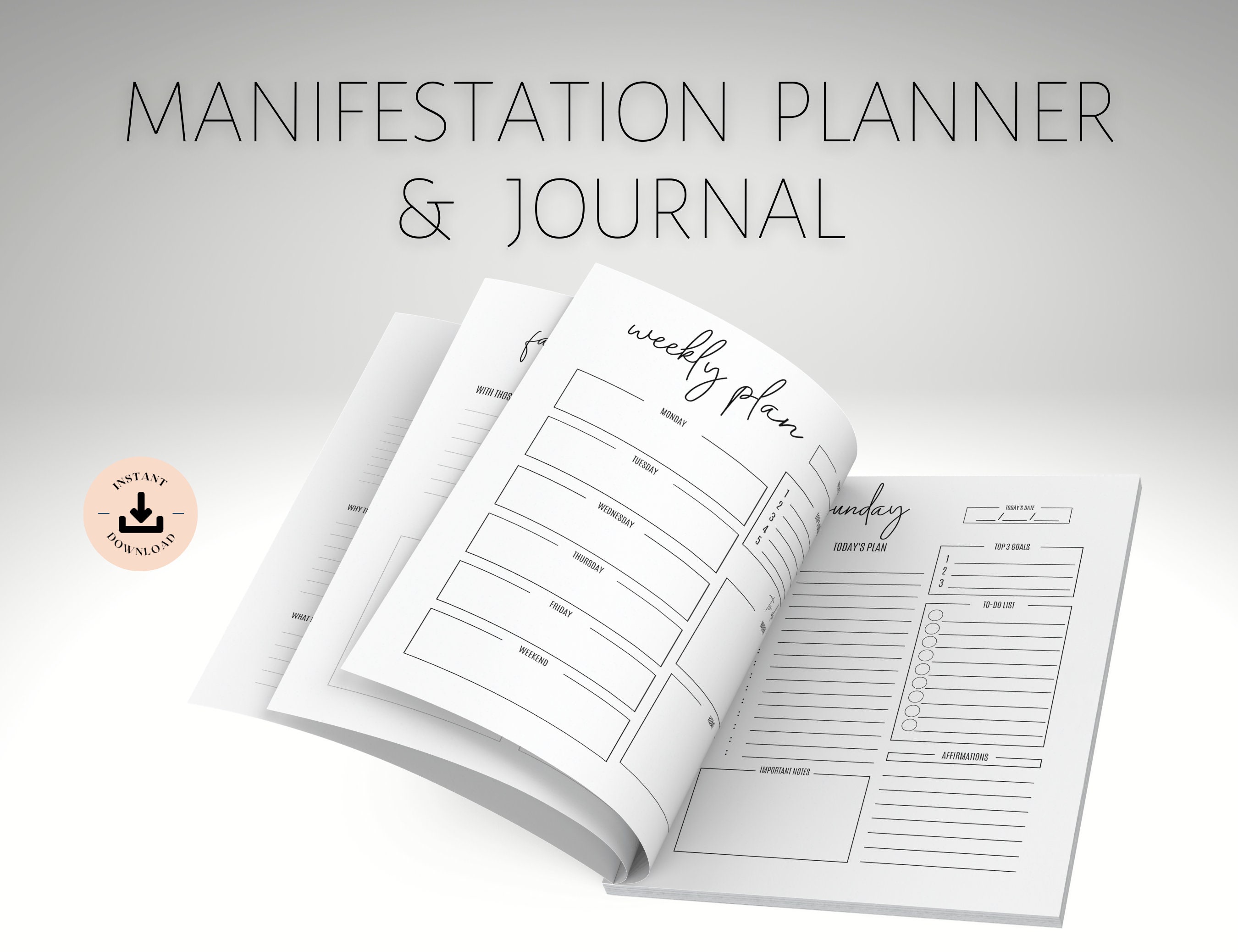 Law Of Attraction Journal Manifest Planner Goal Planner Etsy