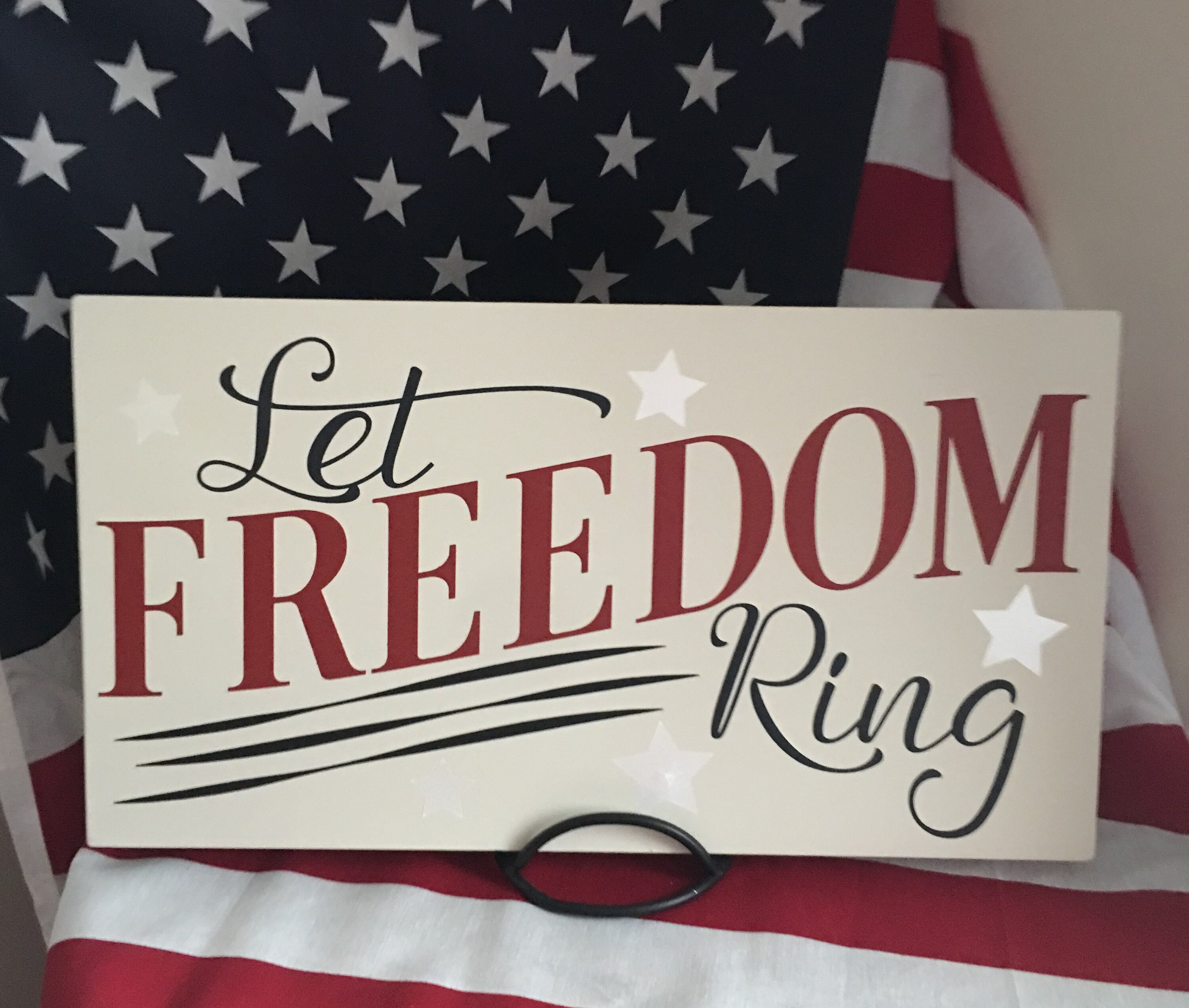 Wall Hangings Home & Living Let Freedom Ring Hand-Painted Wood Sign ...