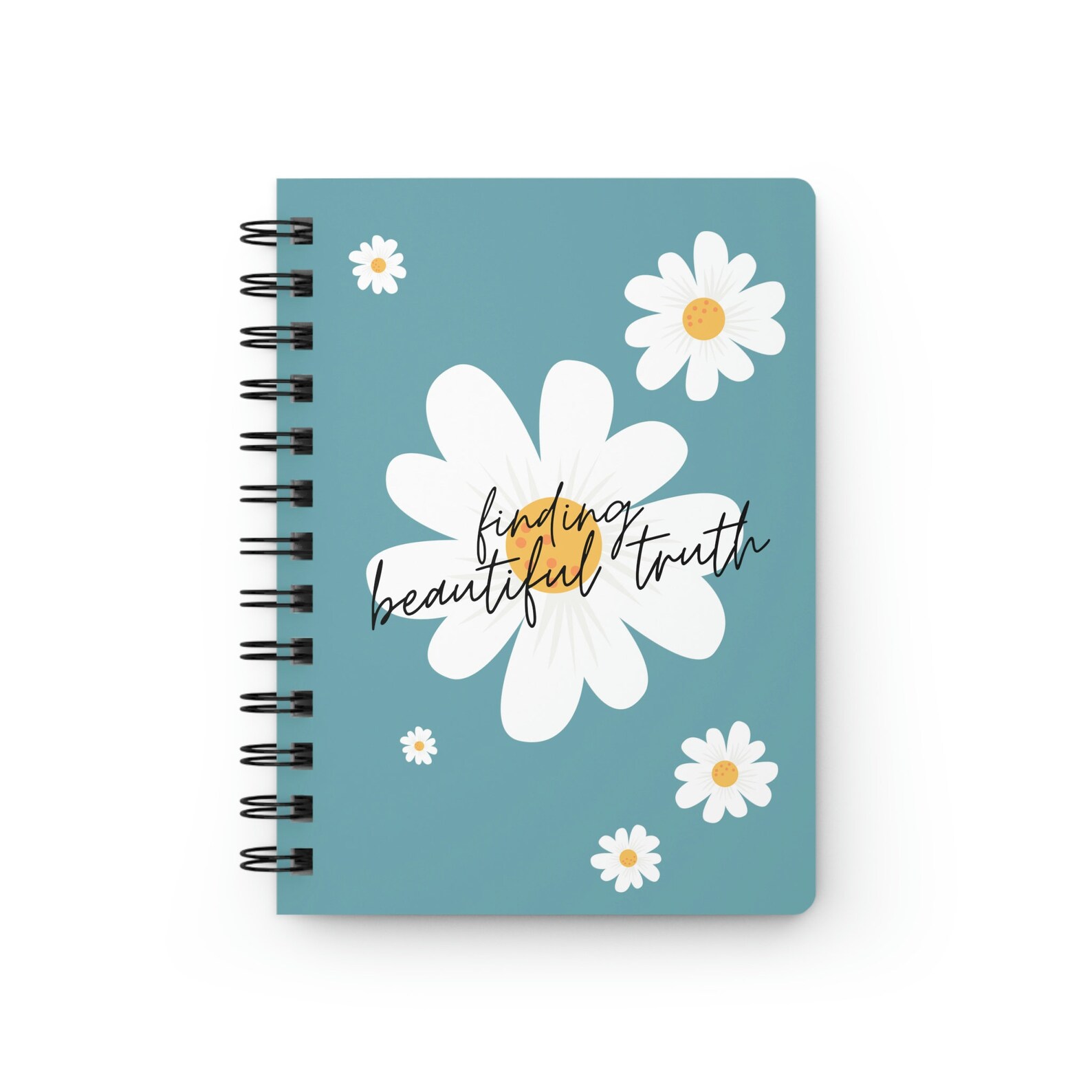 Finding Beautiful Truth Teal Daisy Print Spiral Bound Notebook ...